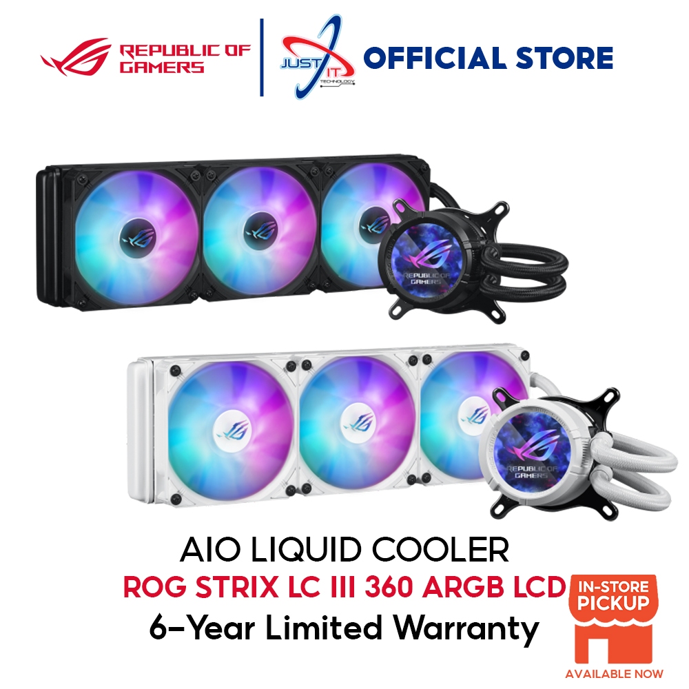 ASUS Rog Strix LC III 360 ARGB LCD AIO Liquid Cooler - Black/White ...
