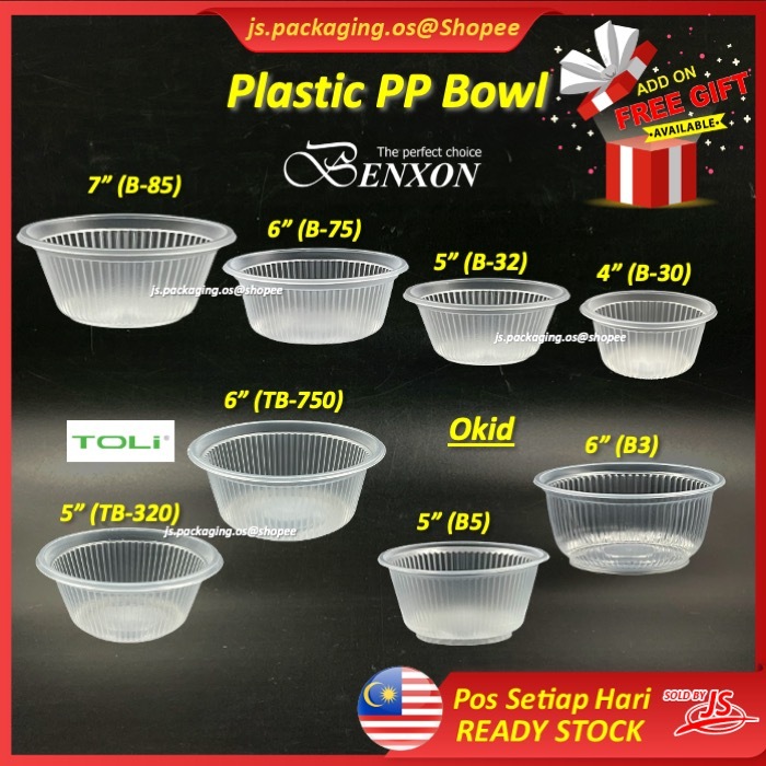 Bowl Disposable PP Plastic Bowl 4"/5"/6" [50/100pcs±] Mangkuk Plastik ...