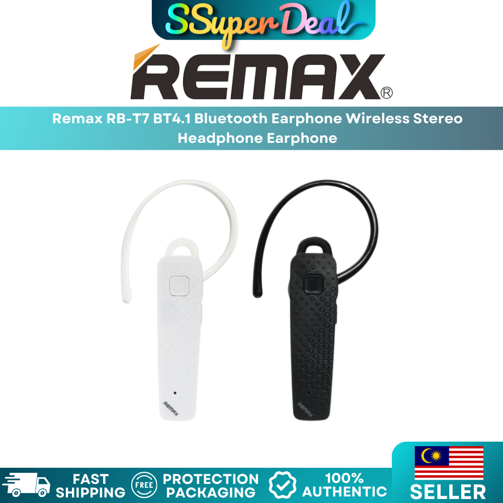 Remax RB-T7 BT4.1 Bluetooth Earphone Wireless Stereo Headphone Earphone | Shopee Malaysia