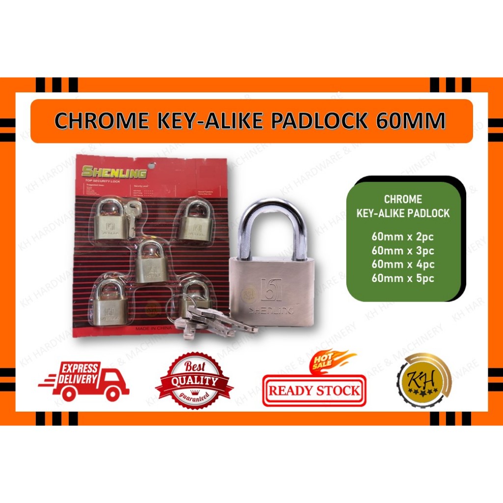 CHROME KEY-ALIKE PADLOCK 60MM / KUNCI PINTU 60MM | Shopee Malaysia