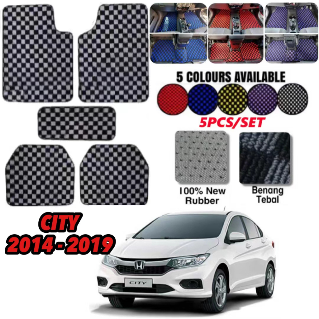 HONDA CITY (2014-2019) 5pcs Carpet Checkmate Dice Dadu Thai Style Chess ...