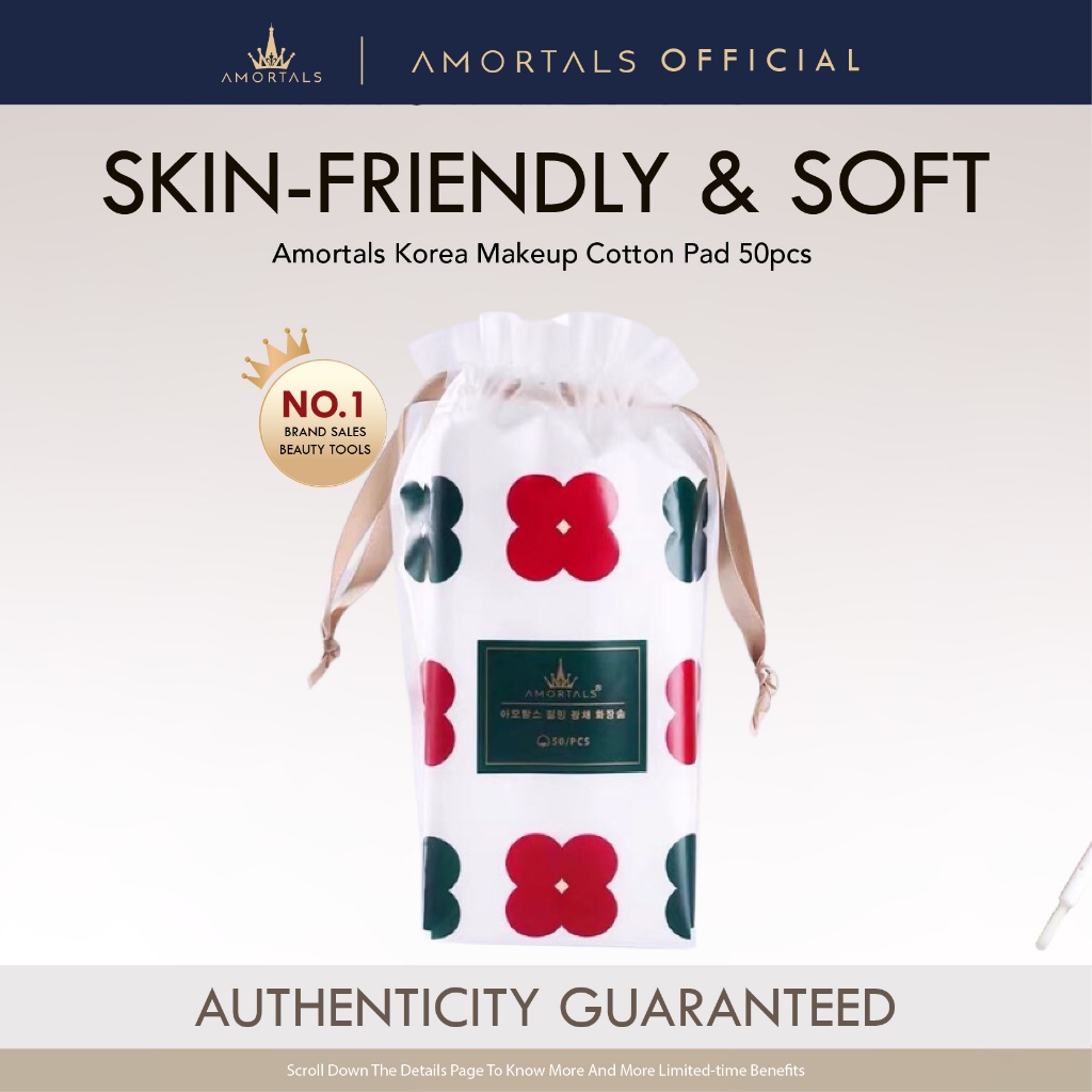 AMORTALS Makeup Cotton Pad (50 Pcs) 尔木萄新肌幻彩化妆棉片 (50 片) | Shopee Malaysia