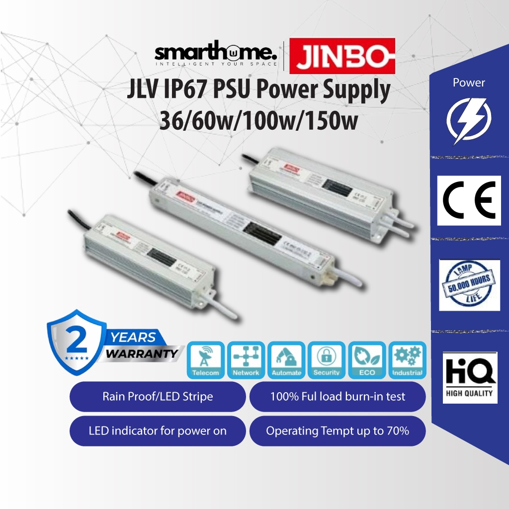 JINBO JLV IP67 PSU AC TO DC 24V Rain Proof Power Supply IP67 Outdoor ...