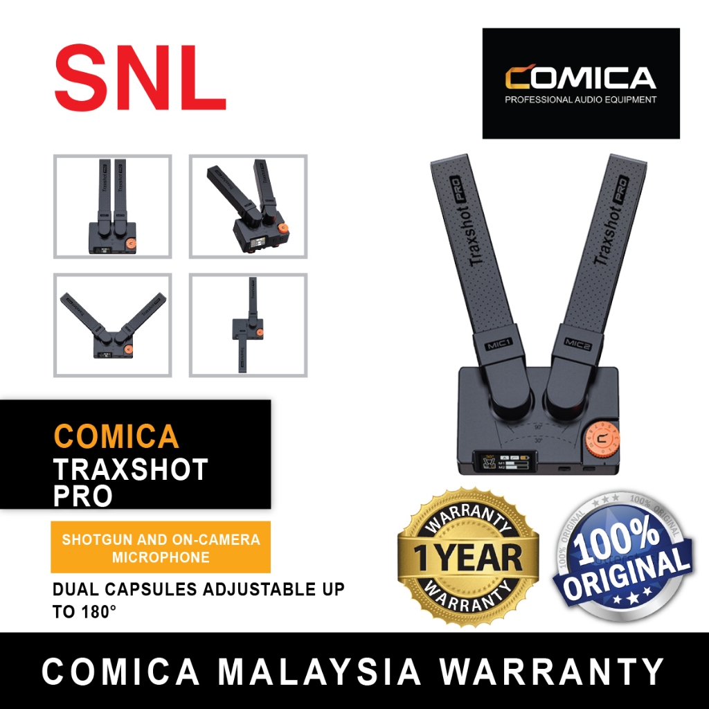 Comica Audio TRAXSHOT PRO Camera-Mount Adjustable Dual-Capsule Hybrid ...