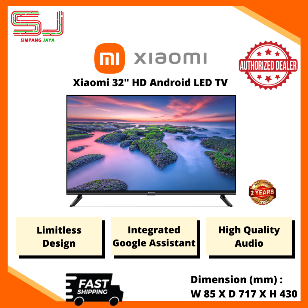 Xiaomi 32" HD Android LED TV | Dolby Audio | Chromecast Built-in | Full-screen Design | TV A2 32 ...