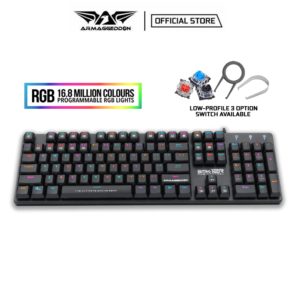 Armaggeddon SMK 12R RGB Kestrel Full Size Mechanical Keyboard |104 Key ...