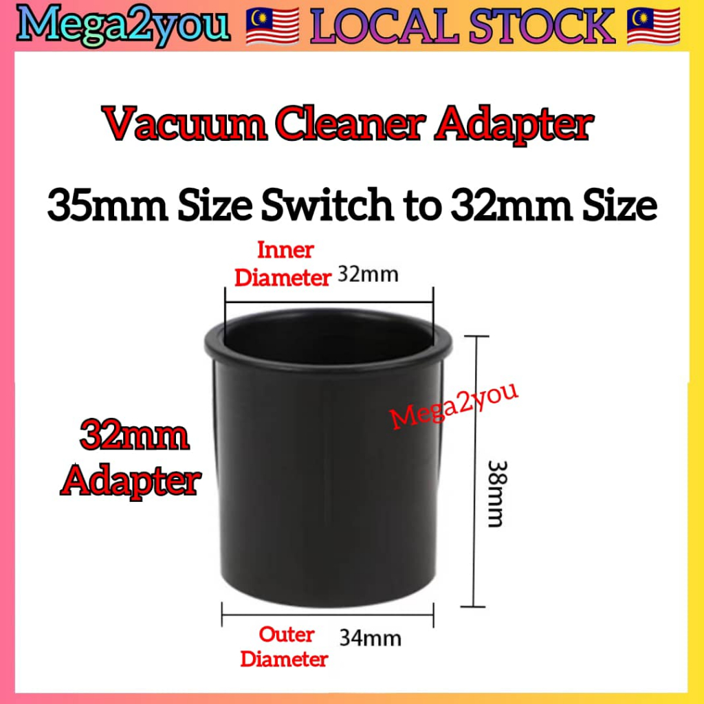 🇲🇾 32mm Adapter Connector Vacuum Cleaner Brush Head Tube Rod Tiub Paip ...