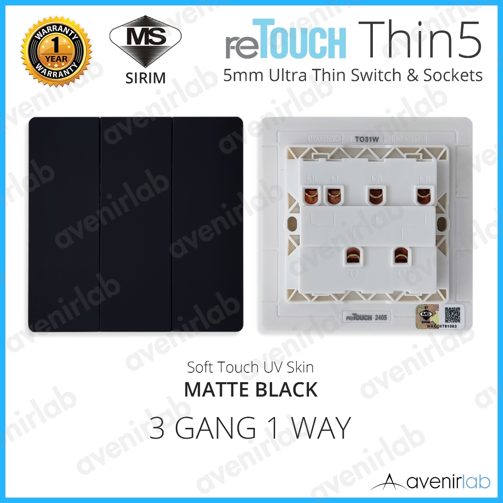 [BLACK] reTouch Thin5 Ultra Thin Soft Touch UV Skin Technology 1/2/3/4 ...
