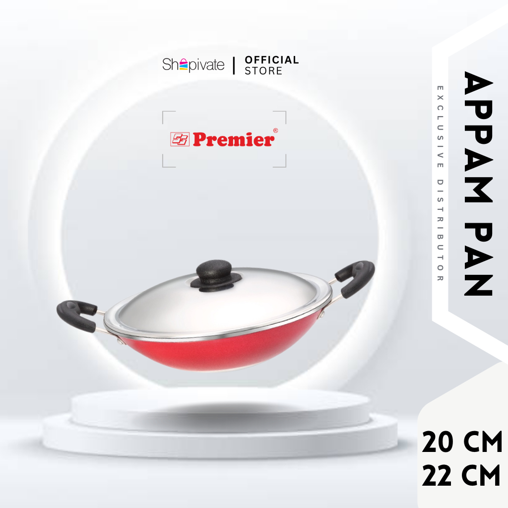 Premier Non Stick APPAM PAN SUPREME with Stainless Steel Lid | Shopee ...