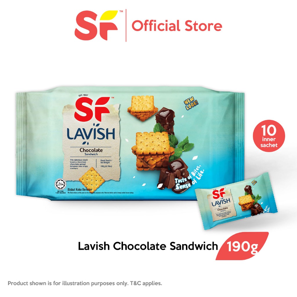 190g Biskut Koko Berkrim | 190 Lavish Sandwich Biscuit (Chocolate ...