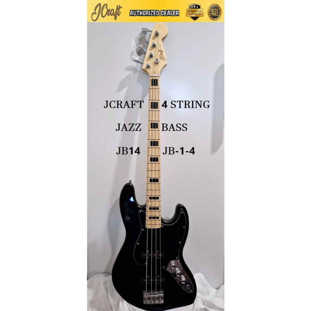 JCRAFT 4 String Jazz Bass Electric Guitar BLACK ( JCraft / JB14 / JB-1 ...