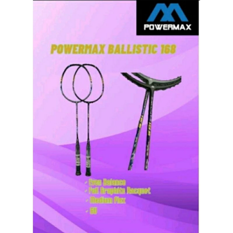powermax balistic 168 raket badminton original badminton racket max ...