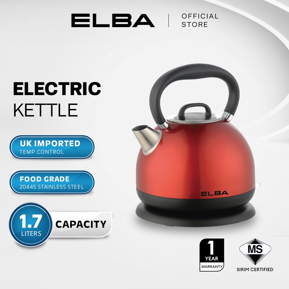 [Online Exclusive] ELBA Electric Kettle EK-K1780(RD) - Red (1.7L / 1850 ...