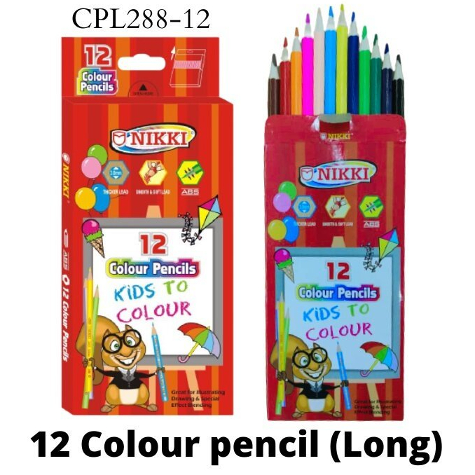 READY STOCK! Nikki Hexagon 12 colour Pencil CPL288 (Long) | Shopee Malaysia