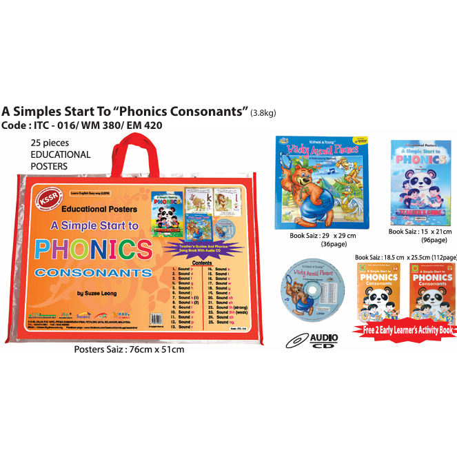 A SIMPLES START TO ''PHONICS CONSONANTS'' ITC-016 - CHART | Shopee Malaysia