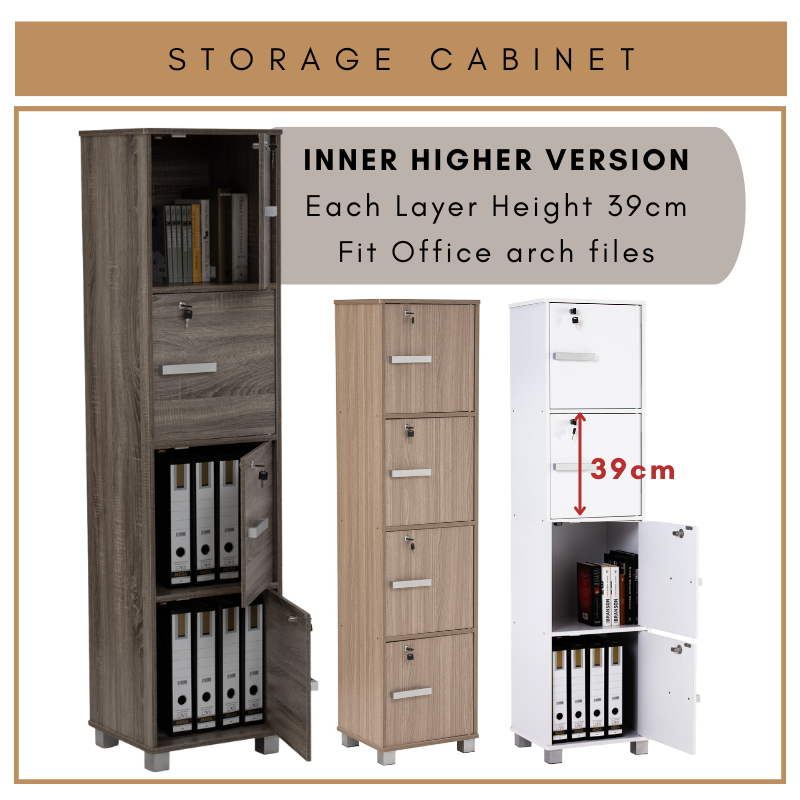 Alora Furniture - NAOMI 4 Door Storage Cabinet with Lock / Almari ...