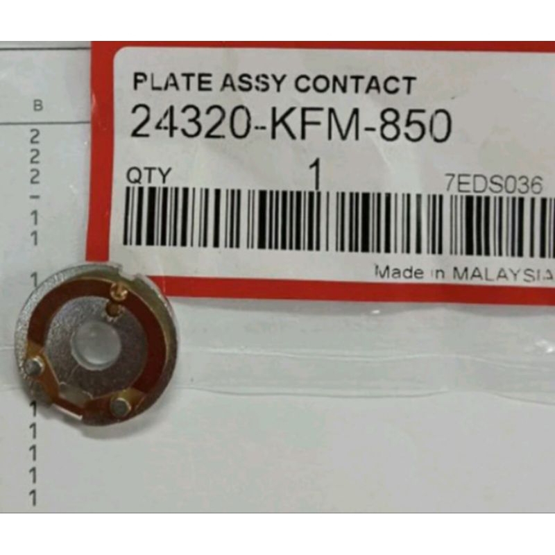 ORIGINAL HONDA EX5 DREAM / WAVE100 PLATE ASSY CONTACT SWITCH SENSOR ...
