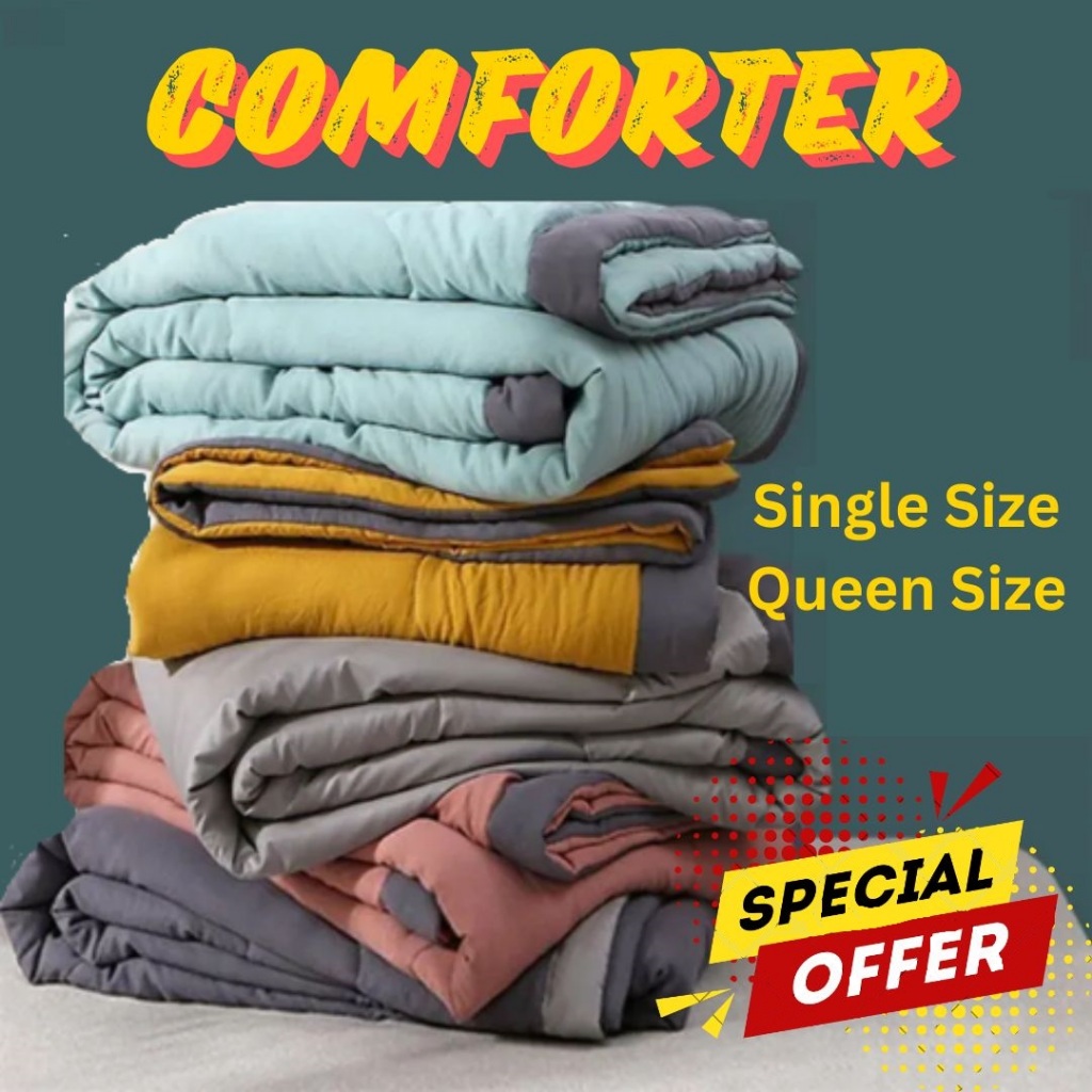 (Selimut Sahaja) Cotton Queen Size Single Size Comforter Selimut ...