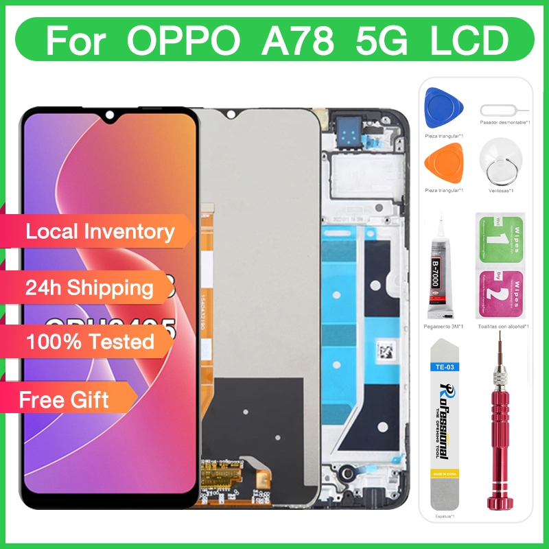 Original LCD with Frame for OPPO A78 5G CPH2483 LCD Display Touch ...