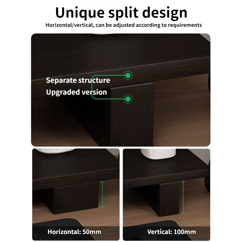 Monitor Stand Extended Width Wooden Universal Monitor Riser and Laptop ...