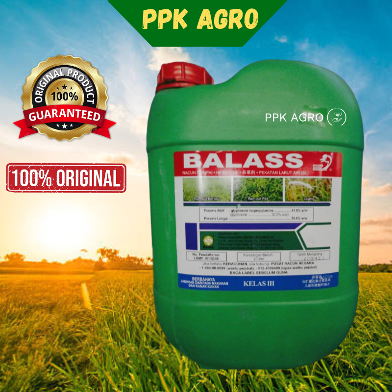 20L BALASS Kenso (Sama dgn Roundup Ecomax Ken up)Glyphosate 41% Rumput ...