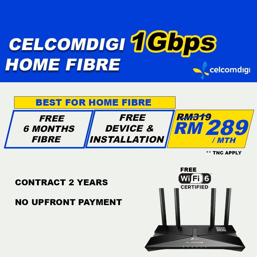 CelcomDigi HOME FIBRE PLAN 1Gbps | Shopee Malaysia