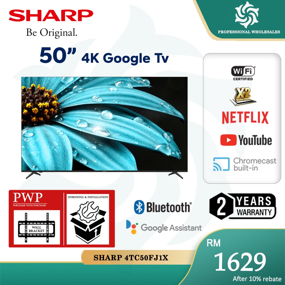【LOWEST PRICE】Sharp 50" & 55INCH 4K UHD 4TC50FJ1X 4TC55FJ1X Google TV ...