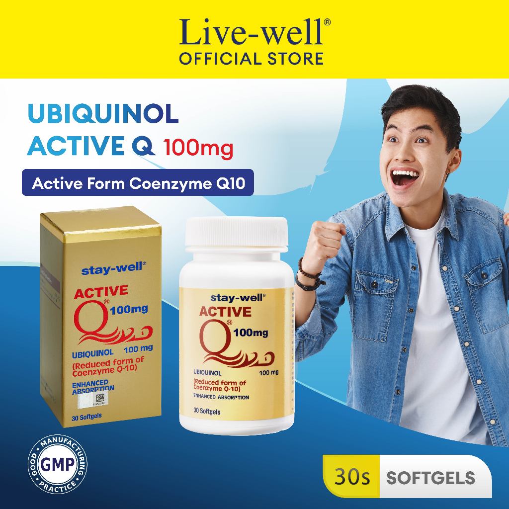 Stay-well Active Q 100mg Ubiquinol Coenzyme Q10 Energy & Heart Health ...