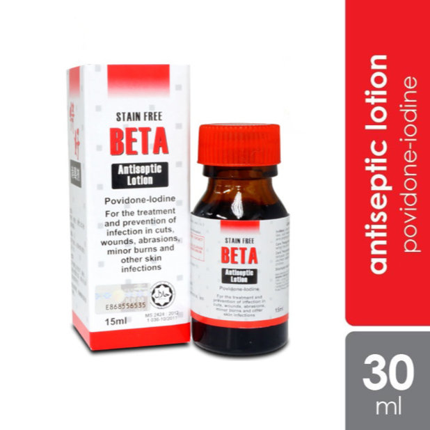 BETA Antiseptic Lotion (30ml) - Povidone Iodine For Wound Healing ...