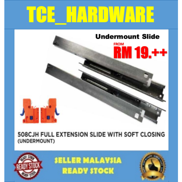 UNDERMOUNT EXTENSION DRAWER SLIDE WITH SOFT CLOSE RAIL LACI UNDERMOUNT ...