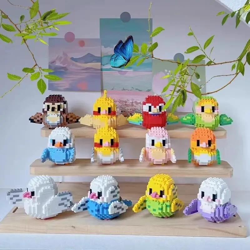 🇲🇾 Ready Stock⚡️12 Birds building blocks Creative DIY Cute Bird Parrot ...