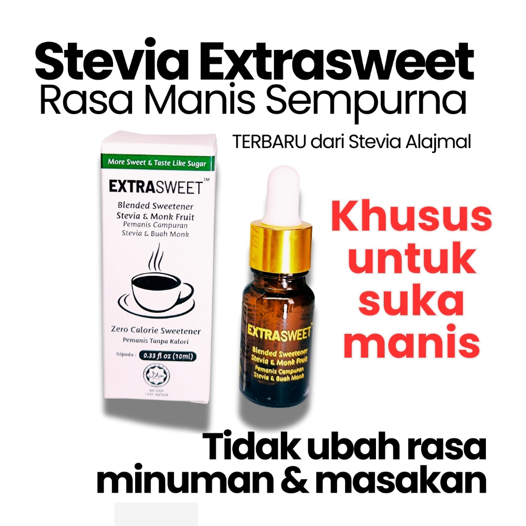 Pengganti Gula Pasir Stevia Extrasweet 10ml oleh Stevia Alajmal - Rasa ...