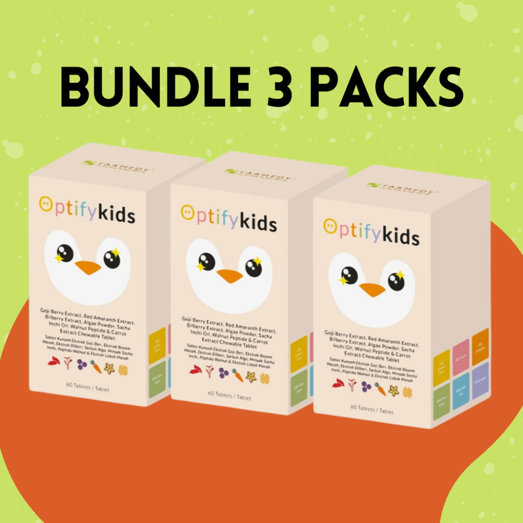【Bundle 3 packs】Farmedy OptifyKids Vision Care Natural Chewable Tablet ...