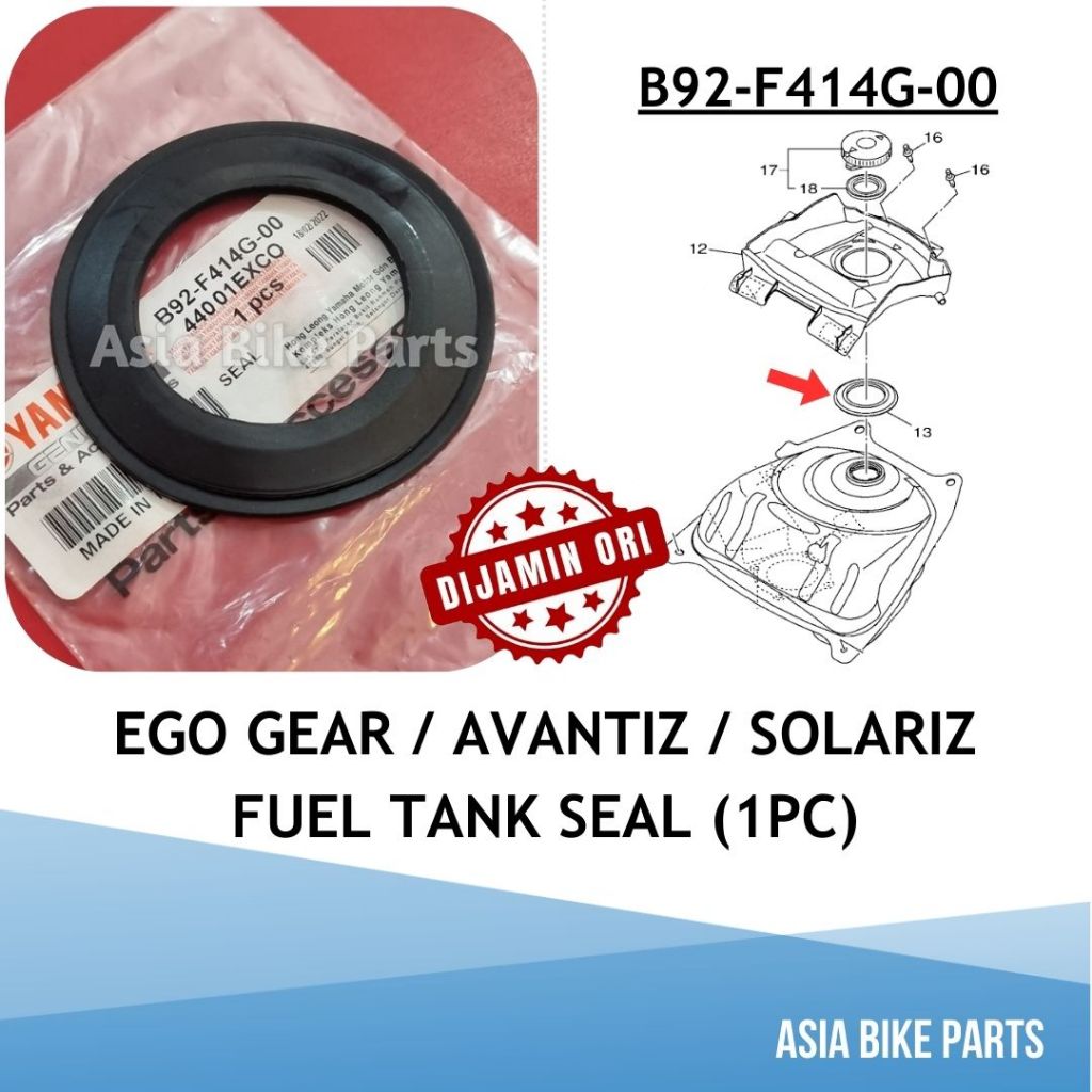 Yamaha Original Ego Gear / Avantiz / Solariz Fuel Tank Seal Getah Tangki Petrol - B92-F414G-00 ...