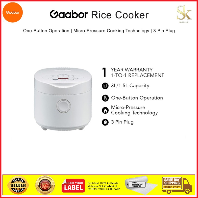 Gaabor 3L Electronic Rice Cooker Inner Pot 24h Preset 10 Cooking Modes ...