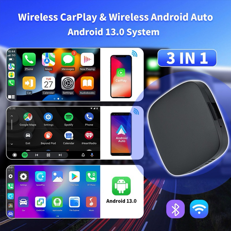 CarPlay Ai Tv Box A133 4 Core 2+32GB Android 10.0 Support Netflix YouTube Wireless Android Auto ...