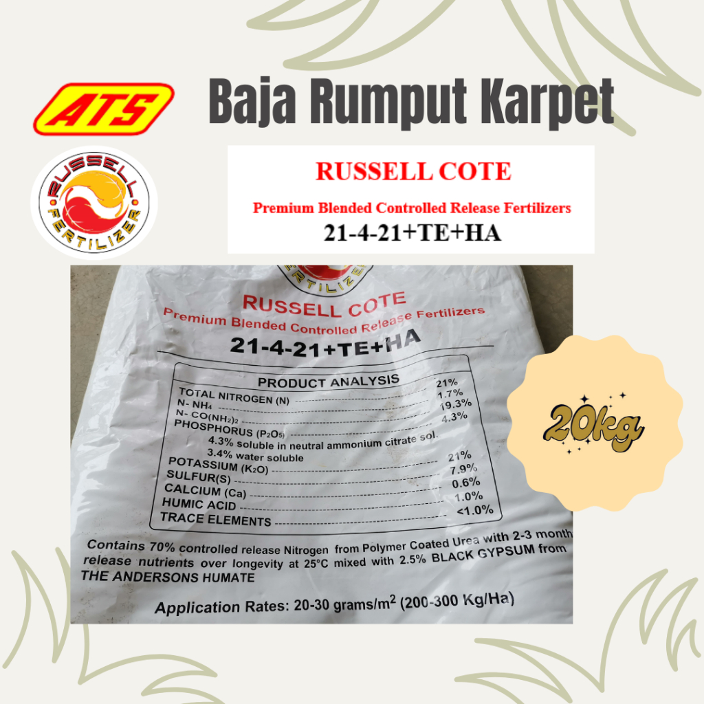 Baja Rumput Lawn Fertilizer 20KG [ Russell Cote 21-4-21] with new ...
