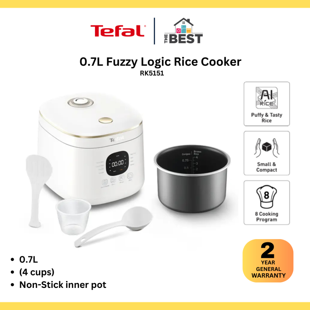 Tefal 0.7L Mini Fuzzy Logic Rice Cooker RK5151 (4 cups) | Shopee Malaysia