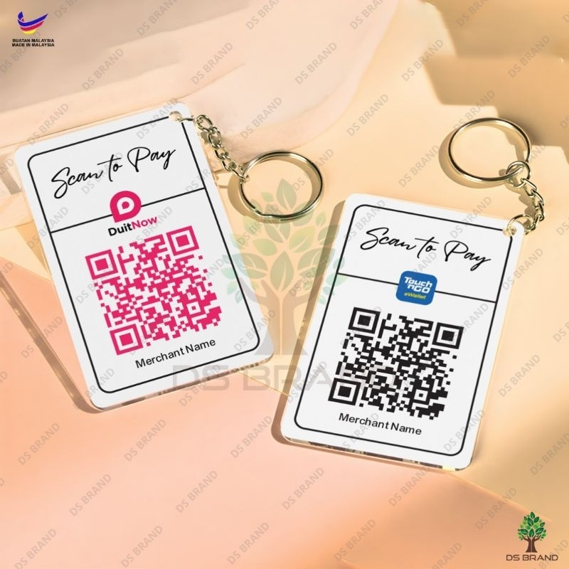 Acrylic Keychain DuitNow Qr Code TouchNGo Maybank Qr pay Keychain ...