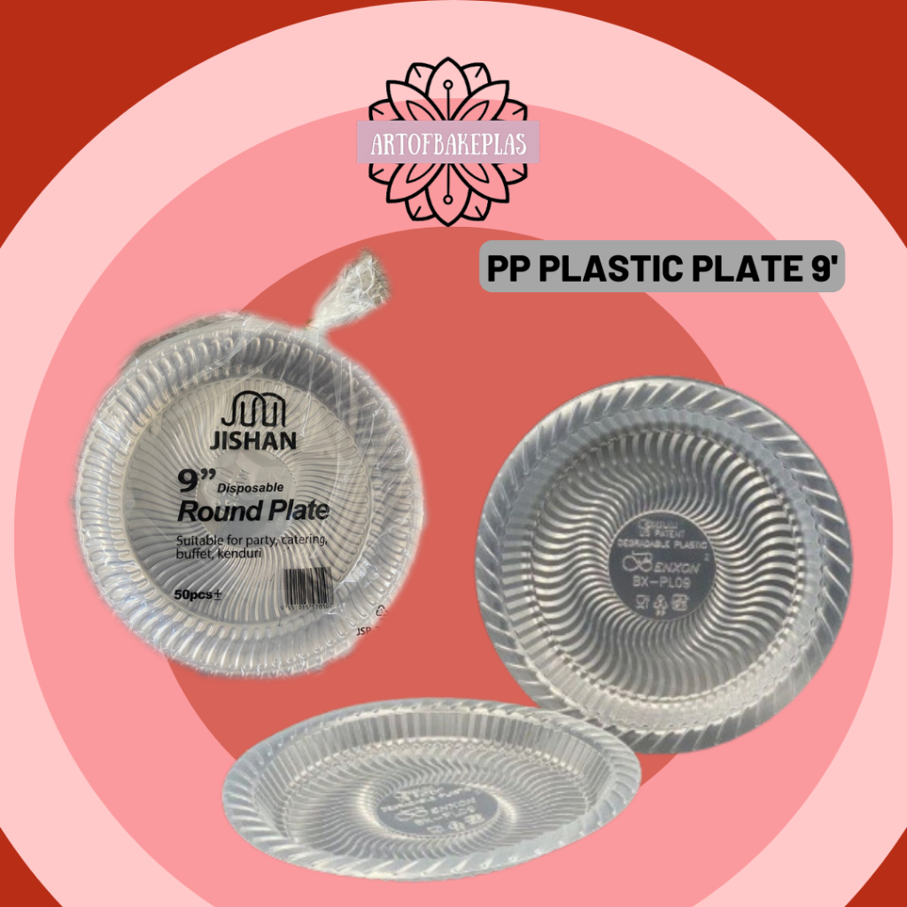 Disposable PP Plate Plastic 6” 7” 9” 10” {50pc}/ Pinggan Plastik ...