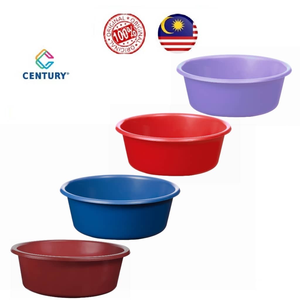Century Basin 9" 10" 12" Wash Basin Plastic Round Basin Besen Cuci ...