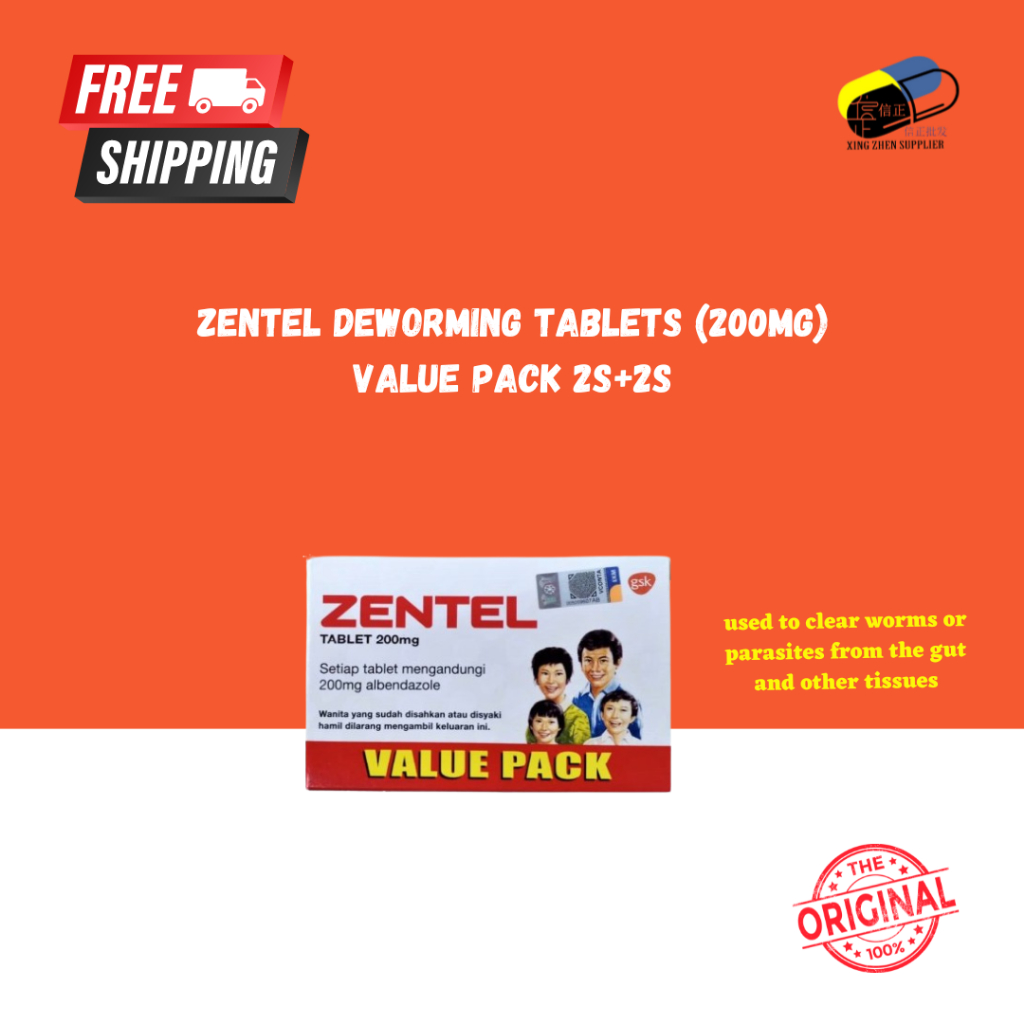 ZENTEL Deworming Tablets (200mg) Value pack 2s+2s | Shopee Malaysia