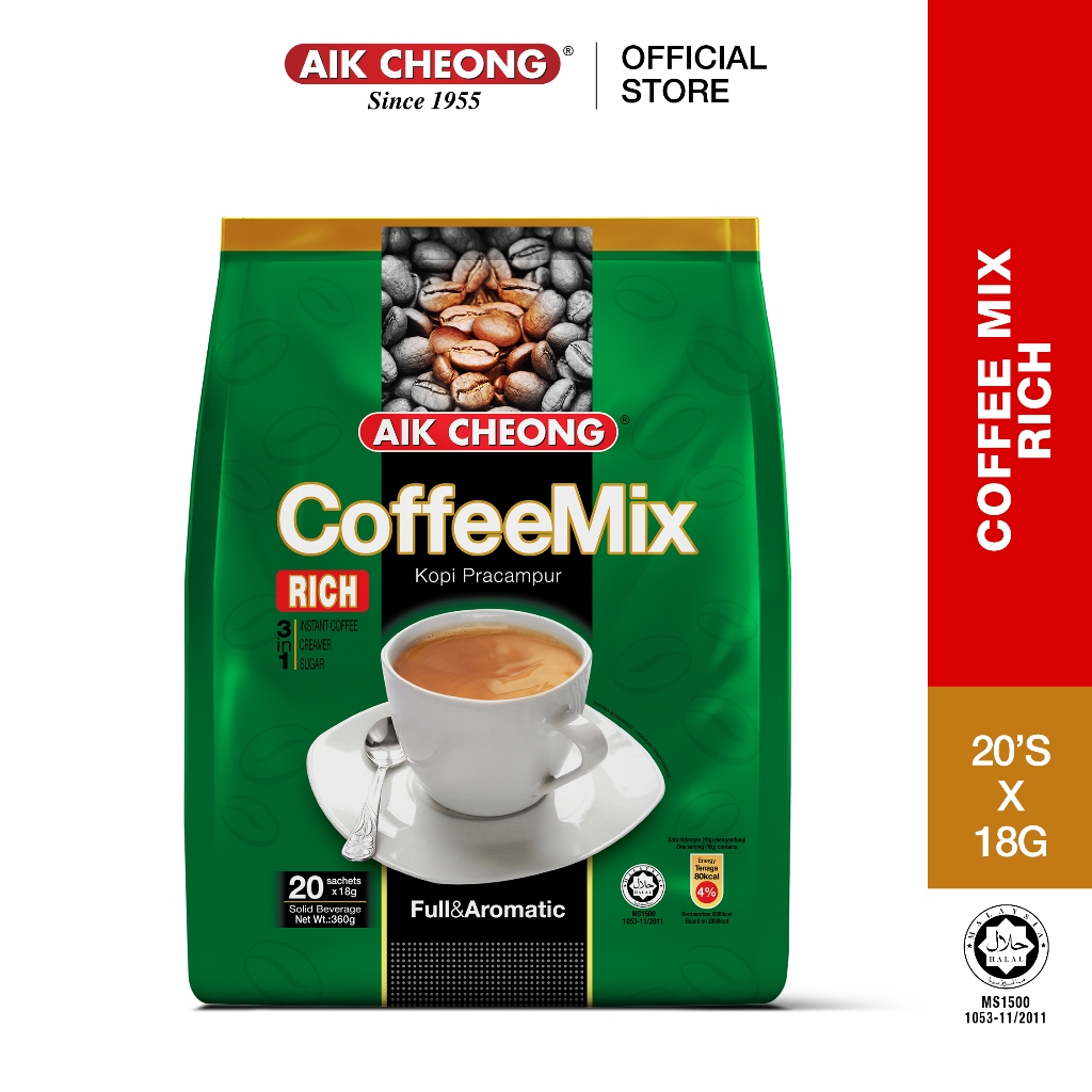 AIK CHEONG Coffee Mix 3in1 360g (18g x 20 sachets) - Rich | Shopee Malaysia