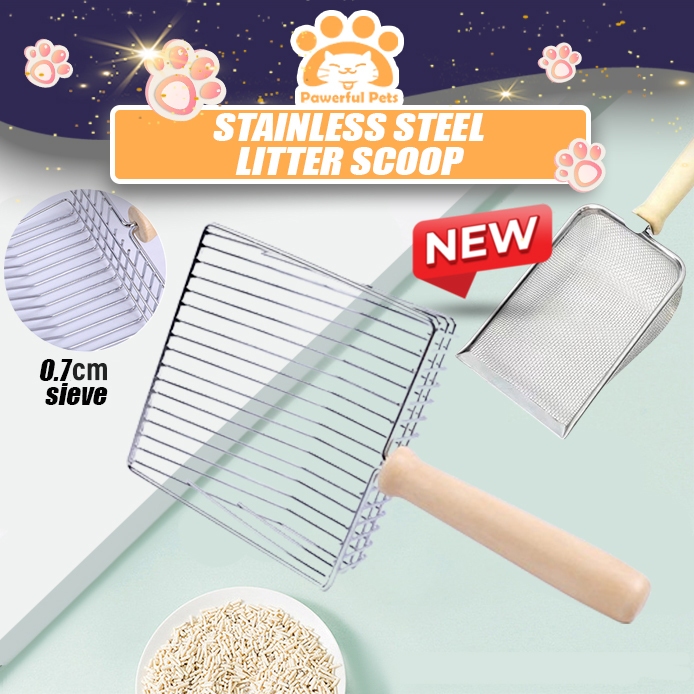PAWERFUL Stainless Steel Large Cat Litter Scoop Cats Poop Spoon Scooper ...