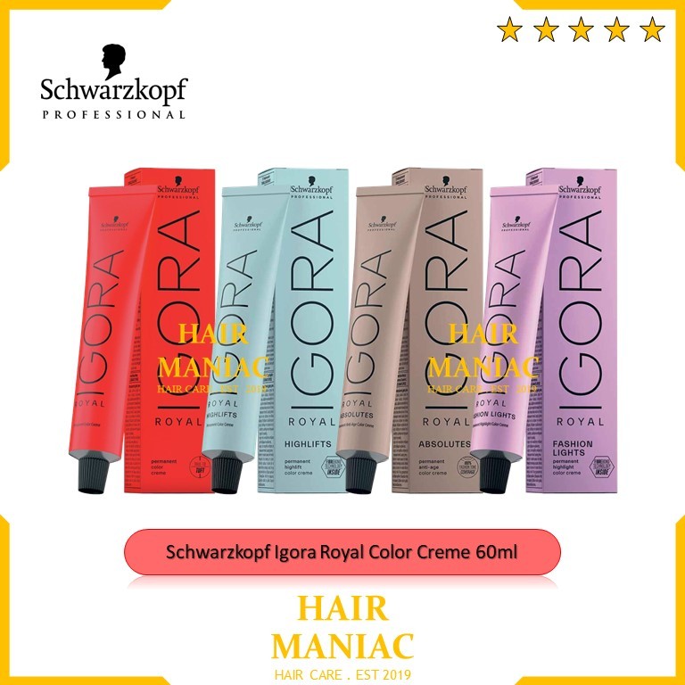 Schwarzkopf Igora Royal Permanent Hair Dye Color Creme 60ML | Shopee ...