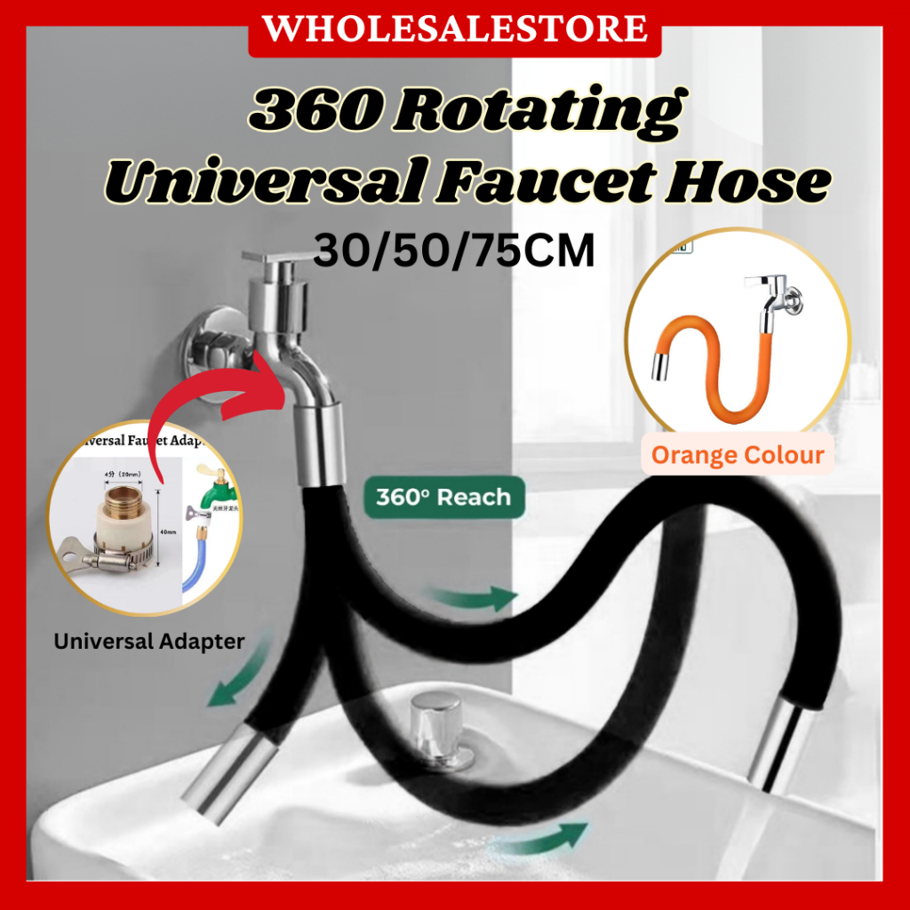 360 Rotating Faucet Extention Hose Universal Flexible Bending Water Tap ...