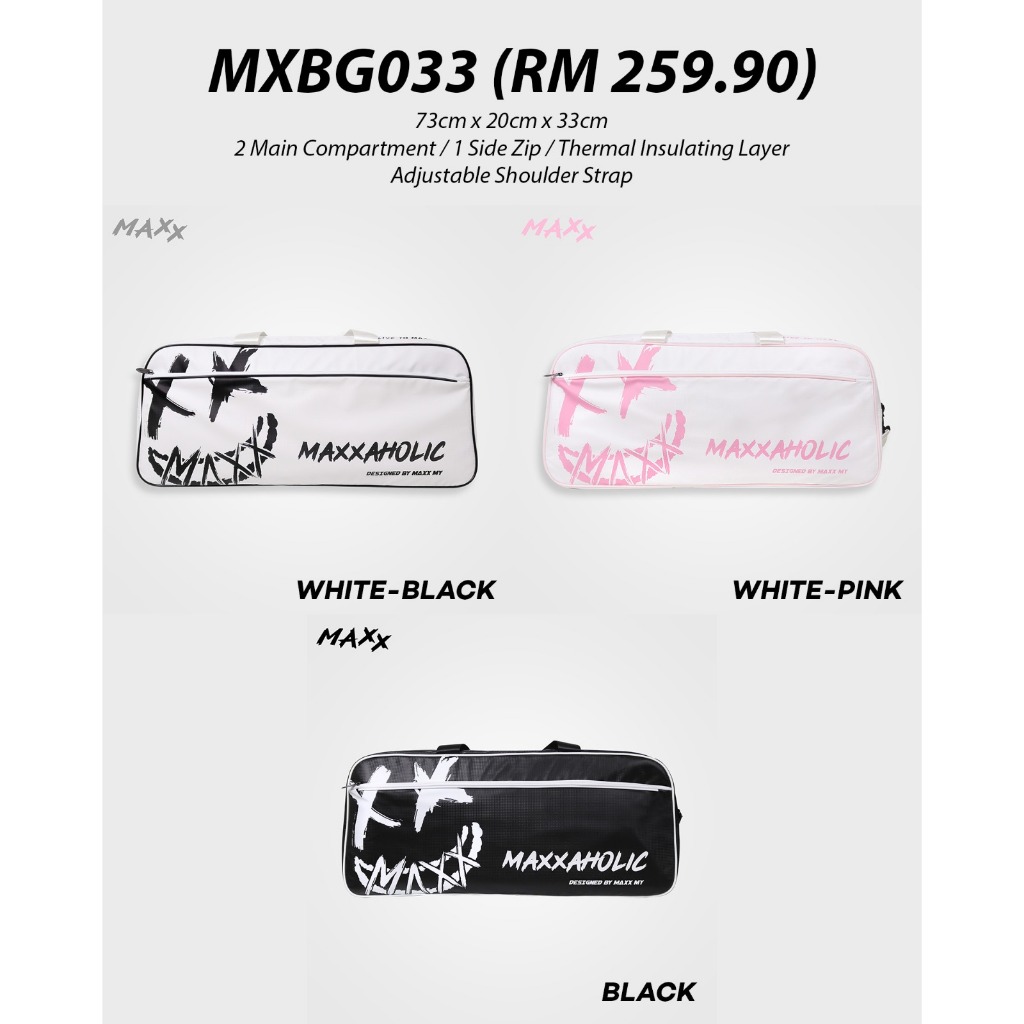 MAXX BADMINTON TOURNAMENT BAG MXBG033 & FREE GRIP+ FREE PANT | Shopee ...