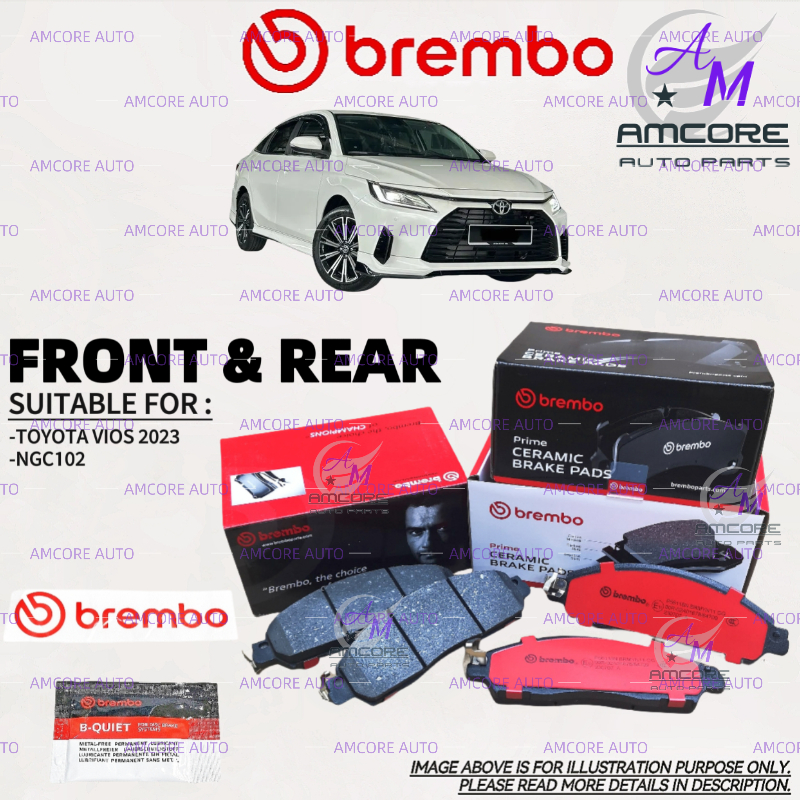 TOYOTA VIOS 2023 NGC102 - BREMBO BRAKE PADS / CERAMIC NAO BRAKE PAD ...