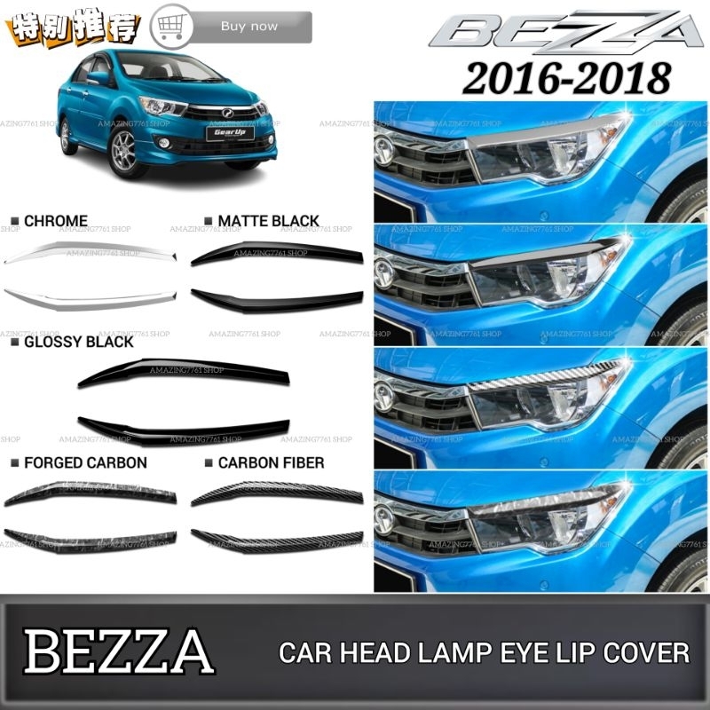 AMAZING PERODUA BEZZA 2016-2018 CAR HEAD LAMP COVER TRIM GARNISH ...