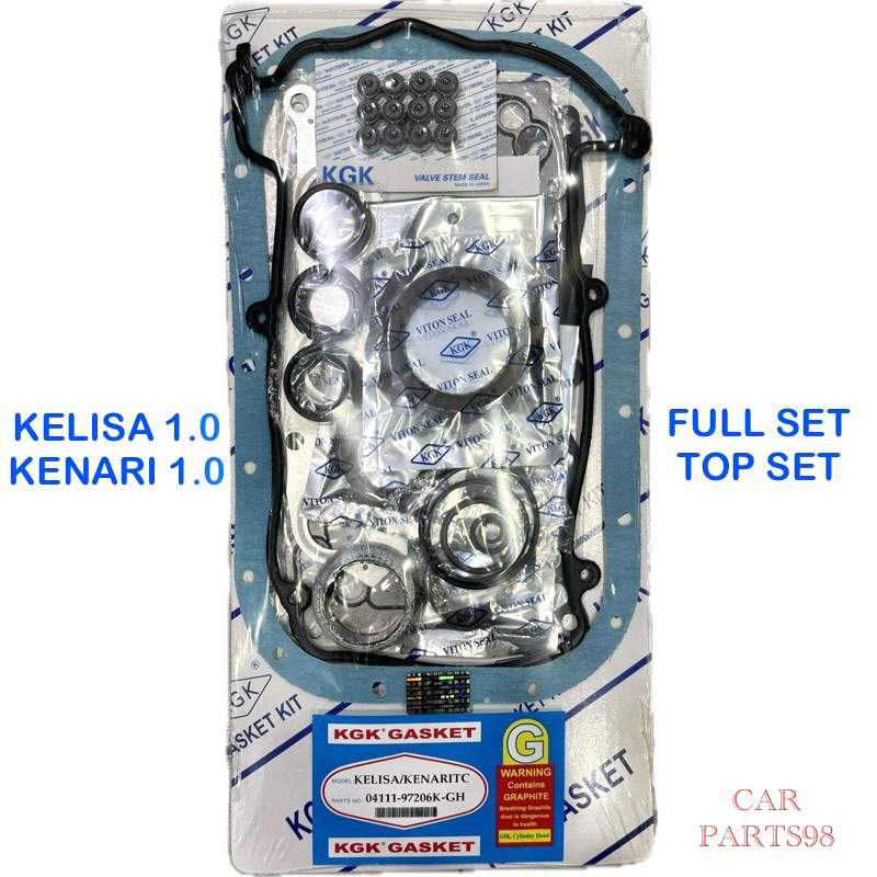 JAPAN KGK PERODUA KELISA 1.0 / KENARI 1.0 TOP SET & OVERHAUL SET GASKET | Shopee Malaysia
